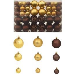 Bonnevie - 100-tlg. Weihnachtskugel-Set,Christbaumschmuck/Weihnachtsbaumschmuck 3/4/6 cm Braun/Bronze/Golden vidaXL