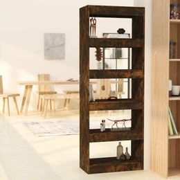 Bonnevie - Bücherregal/Raumteiler,Bücherschrank Räuchereiche 60x30x166 cm Holzwerkstoff vidaXL