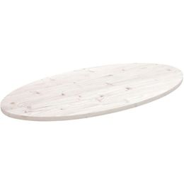Bonnevie - Tischplatte,Schreibtischplatte Weiß 110x55x2,5 cm Massivholz Kiefer Oval vidaXL