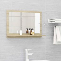 Badspiegel,Wandspiegel Sonoma-Eiche 60x10,5x37 cm Holzwerkstoff vidaXL