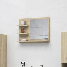 Bonnevie - Badspiegel,Wandspiegel Sonoma-Eiche 60x10,5x45 cm Holzwerkstoff vidaXL