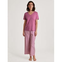 Calida Favourites Harmony Schlafanzug-Hose, 7/8-Länge, Baumwolle, für Damen, rot, XS