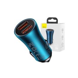 Baseus Golden Contactor Max car charger 2x USB 60W (blue)