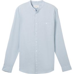 Tom Tailor Denim Freizeithemd, Regular-Fit, Langarm, Stehkragen, für Herren, blau, XL