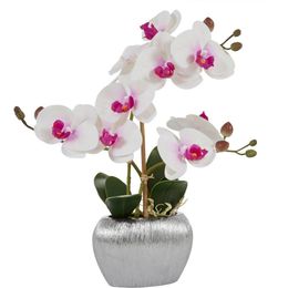 Kunstpflanze Orchidee, Home Affaire, Höhe 38 cm, Kunstorchidee, im Topf, weiß