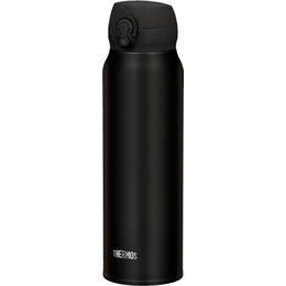 Thermos Thermoflasche Ultralight black, ideal für den Alltag, aus Edelstahl, schwarz