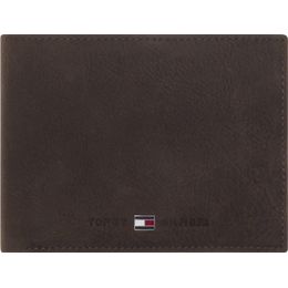 Tommy Hilfiger Geldbörse JOHNSON CC AND COIN POCKET, im kleinen Format aus hochwertigem Leder, braun
