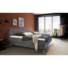 ATLANTIC HOME COLLECTION Boxbett Edison, inkl. Bonnellfederkern-Matratze und Topper, grau