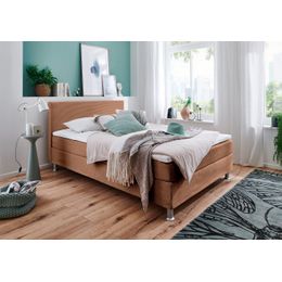 ATLANTIC HOME COLLECTION Boxbett Edison, inkl. Bonnellfederkern-Matratze und Topper, braun