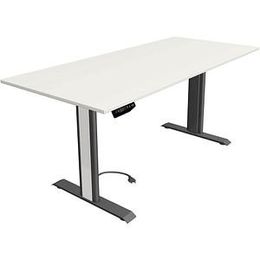 Kerkmann Move 1 advance elektrisch höhenverstellbarer Schreibtisch weiß rechteckig, T-Fuß-Gestell grau 180,0 x 80,0 cm