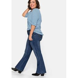sheego Bootcut-Jeans Große Größen in 5-Pocket-Form, mit Used-Effekten, blau