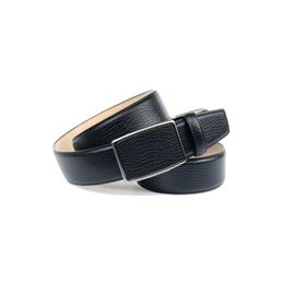 Anthoni Crown Ledergürtel Solider Jeans-Gürtel mit markanter Prägung, schwarz