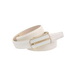 Anthoni Crown Ledergürtel in weiß mit Automatik Schließe, weiß
