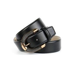 Anthoni Crown Ledergürtel mit aufwendiger Schmuck-Schließe in Bicolor-Optik, schwarz