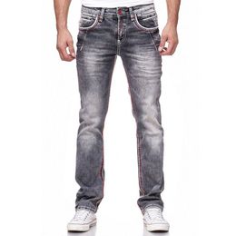 Rusty Neal Straight-Jeans NEW YORK 45 mit trendigen Kontrastnähten, grau