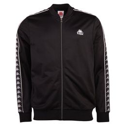 Kappa Trainingsjacke mit hochwertigem Jacquard Logoband an den Ärmeln, schwarz