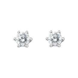 ONE ELEMENT Paar Ohrstecker 0.3 ct Diamant Brillant Ohrringe Ohrstecker aus 750 Weißgold, Damen Gold Schmuck, silberfarben