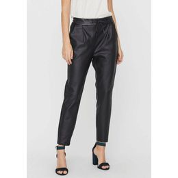 Véro Moda Vero Moda Lederimitathose VMEVA MR LOOSE STRING COATED PNT, schwarz