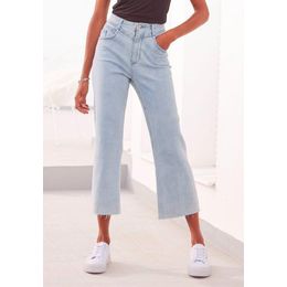 Lascana 7/8-Jeans mit leicht ausgefransten Beinabschlüssen, Culotte mit Stretchanteil, blau