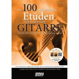 Die 100 wichtigsten Etüden für klassische Gitarre, m. 2 Audio-CDs - Jiang Weijie, Gebunden