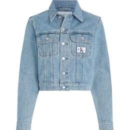 Calvin Klein Jeans Jeansjacke, Baumwolle, Label, für Damen, blau, M