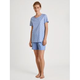 Calida Shell Nights Shorty, Baumwolle, für Damen, blau, XS