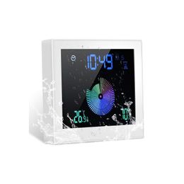 BlingBin Badezimmeruhr Wasserdichte Digitale Badezimmer-Duschuhr (mit Temperatur Luftfeuchtigkeit)