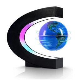 BlingBin Globus Magnetischer Schwimmender Globus mit farbigen LED-Lichtern C-Form