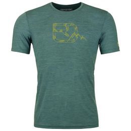 Ortovox - 120 Cool Tec Mountain Logo T-Shirt - Merinoshirt Gr XXL dark pacific blend