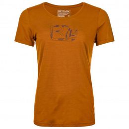 Ortovox - Women's 120 Cool Tec Leaf Logo T-Shirt - Merinoshirt Gr S orange