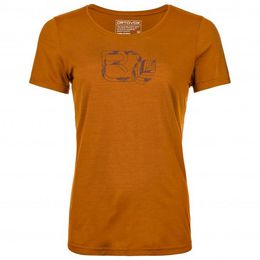 Ortovox - Women's 120 Cool Tec Leaf Logo T-Shirt - Merinoshirt Gr XS orange