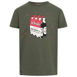 Derbe - S/S Herrenhandtasche Rot-Weiß - T-Shirt Gr XL oliv