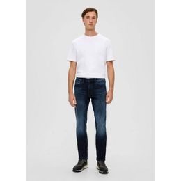 s.Oliver Stoffhose Jeans / Regular Fit / Mid Rise / Tapered Leg / 5-Pocket-Stil Leder-Patch
