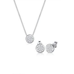 Elli Schmuckset Zirkonia 925 Sterling Silber, silberfarben