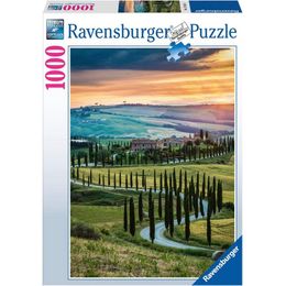 Ravensburger Puzzle Val d'Orcia, Toskana, 1000 Puzzleteile, Made in Germany, FSC® - schützt Wald - weltweit, bunt
