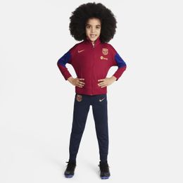 FC Barcelona Strike Nike Dri-FIT-Fußball-Trainingsanzug aus Strickmaterial für jüngere Kinder - Rot
