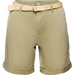 Esprit Bermudas, Flechtgürtel, für Damen, grün, 44