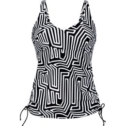 Rosa Faia Shining Lines Tankini, Allover-Muster, für Damen, schwarz, 42F