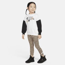 Nike Floral Set aus Rundhalsshirt und Leggings für Kleinkinder - Braun