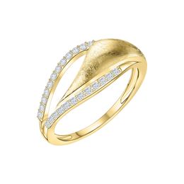 Diamonds by Ellen K. Fingerring FASCINATION BY ELLEN K. "585 Gold bicolor Zirkonia weiß" Fingerringe Gr. 054 (17,2), Gold, gelb (gelb, weiß) Damen Fingerringe