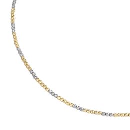 Goldkette Luigi Merano "mit facettierten Kugeln, Gold 585" Halsketten Gr. 45 cm, Gelbgold 585-Weißgold 585, goldfarben (goldfarbig, silberfarbig, bicolor) Damen Goldketten