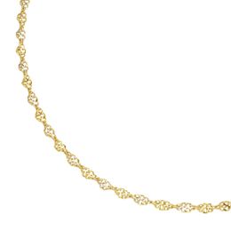 Goldkette Luigi Merano "Singapurkette bicolor, Gelbgold 375" Halsketten Gr. 45 cm, Gelbgold 375, goldfarben (goldfarbig, silberfarbig, bicolor) Damen Goldketten