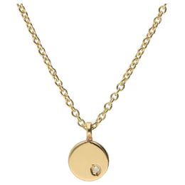 Goldkette Luigi Merano "rund mit Diamant, Gold 585" Halsketten Gr. 45 cm, Gelbgold 585, gelb Damen Goldketten