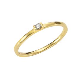 Fingerring OROLINO "585/- Gelbgold Brillant" Fingerringe Gr. 060 (19,1), 0,04 ct SI = kleine Einschlüsse, Gold, gelb (gelb, weiß) Damen Fingerringe