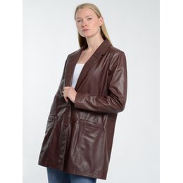 Lederblazer Maze "42021201" Gr. S, braun (bitter chocolate) Damen Blazer