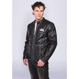 Lederjacke Mustang "31020185", Herren, Gr. M, schwarz, Obermaterial: 100% Lammleder; Futter: 100% Baumwolle; Wattierung: 100% Polyester; &Auml;rmelfutter: 100% Polyester, ohne B&uuml;ndchen, Jacken