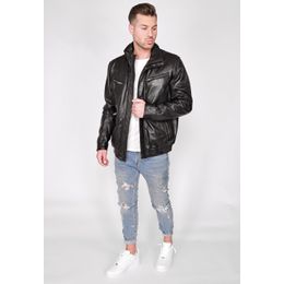 Lederjacke JCC "3102162", Herren, Gr. 50, schwarz, 100% Leder, Lamm / Innenfutter: 50% Polyester / 50% Baumwolle / Ärmelfutter: 100% Polyester / Wattierung: 100% Polyester, mit Knopf, Jacken
