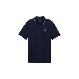 Tom Tailor Denim Herren Basic Poloshirt, blau, Uni, Gr. XXL