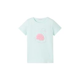 Tom Tailor Mädchen T-Shirt mit Bio-Baumwolle, grün, Motivprint, Gr. 116/122