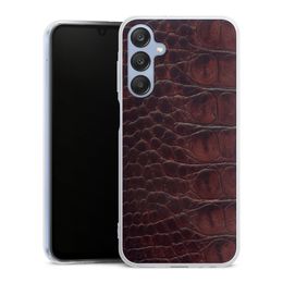 DeinDesign Galaxy A25 5G Handy Silikon H&uuml;lle Case transparent Handyh&uuml;lle Leather Crocodile Animal Print Silikon Case